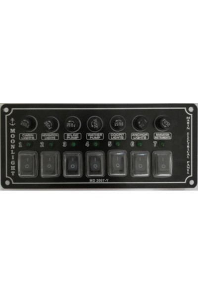 Moonlight 7 Li Yatay Switch Panel 12-24 Volt Moonlight 7 Li Yatay Switch Panel 12-24 Volt