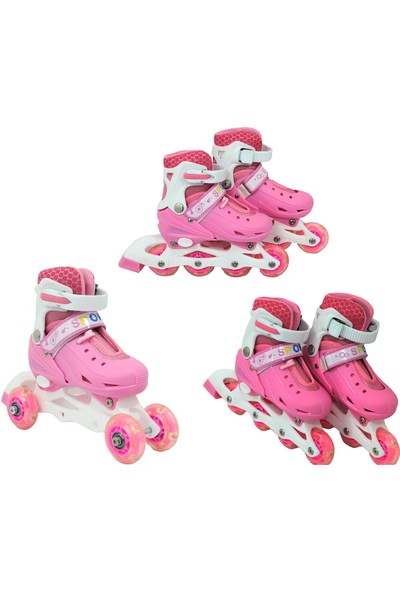 Universal Çocuk Pateni 2+2 Alıştırma Silikon Teker ve Numara Ayarlı Başlangıç Pateni 4 Tekeri Işıklı Universal Çocuk Pateni 2+2 Alıştırma Silikon Teker ve Numara Ayarlı Başlangıç Pateni 4 Tekeri Işıklı