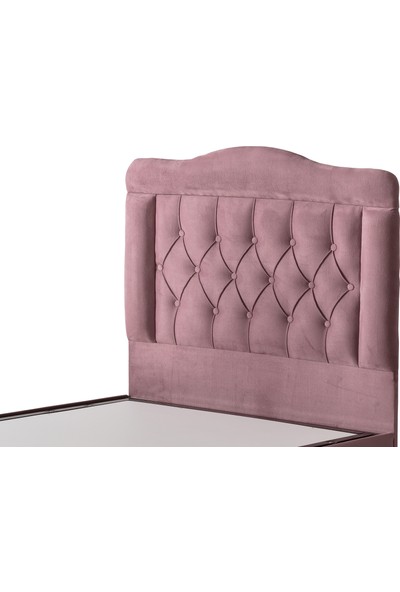 Belletto Tek Kişilik Vogue Lüx Kumaş Başlık Gül Kurusu 90 Cm