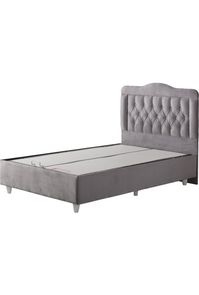 Belletto Tek Kişilik Vogue Lüx Kumaş Baza Ve Başlık Gri 90 X 190 Cm
