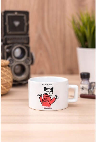 Kumbara Hediyelik No Talk Me Im Angry Kedi Baskılı Seramik Beyaz Kahve Kupası 2 Kumbara Hediyelik No Talk Me Im Angry Kedi Baskılı Seramik Beyaz Kahve Kupası 2