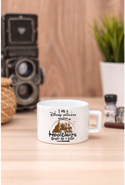 Kumbara Hediyelik Hogwarts Baskılı Seramik Beyaz Kahve Kupası