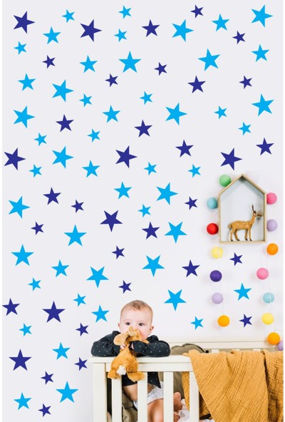 Visare 100 Lacivert + 100 Mavi Yıldız Dekoratif Duvar Stickerları 200 Adet - Çocuk Bebek Odası Visare 100 Lacivert + 100 Mavi Yıldız Dekoratif Duvar Stickerları 200 Adet - Çocuk Bebek Odası