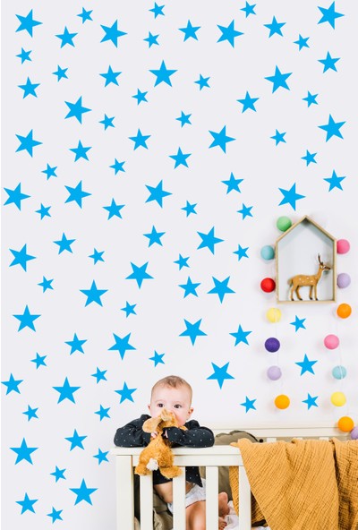 Visare 100 Mavi Yıldız Dekoratif Duvar Stickerları 100 Adet - Çocuk Bebek Odası Visare 100 Mavi Yıldız Dekoratif Duvar Stickerları 100 Adet - Çocuk Bebek Odası