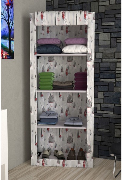 Berrado Metal Borulu Çok Amaçlı 4 Rafl Kumaş Dolap Berrado Metal Borulu Çok Amaçlı 4 Rafl Kumaş Dolap