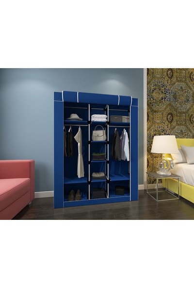 Berrado Plastik Borulu Ortadan Raflı Bez Gardırop Berrado Plastik Borulu Ortadan Raflı Bez Gardırop