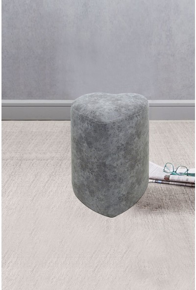 Berrado Kalp Şekilli Puf Koltuk Grey