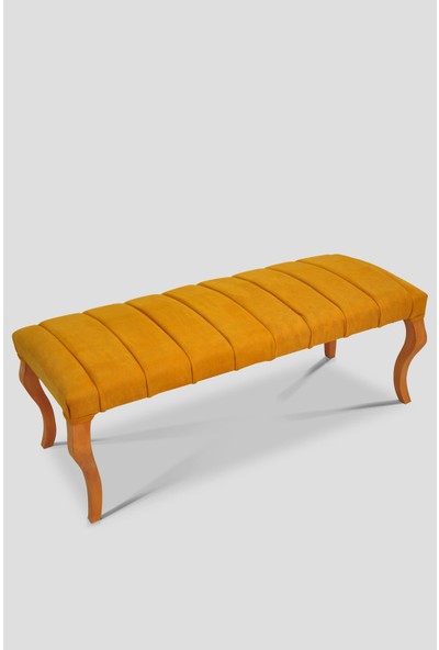 Berrado 120 cm Çizgili Lüks Bench Puf Ceviz Eskitme Life