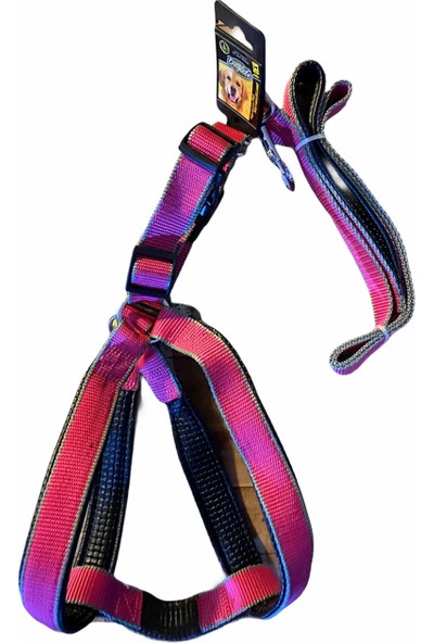Doglife Büyük Boy Pembe Yumuşak Dokulu Göğüs Tasması ve Gezdirme Kayışı Seti 2,5 cm x 100 cm Doglife Büyük Boy Pembe Yumuşak Dokulu Göğüs Tasması ve Gezdirme Kayışı Seti 2,5 cm x 100 cm