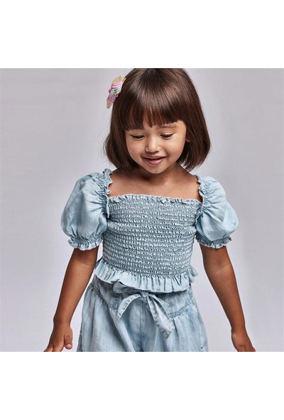 Mayoral Kız Çocuk Tensel Kumaş Büzgülü Bluz