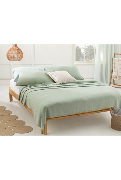 Cool Stripe Soft Touch Çift Kişilik Pike Seti 200X220 cm Seledon