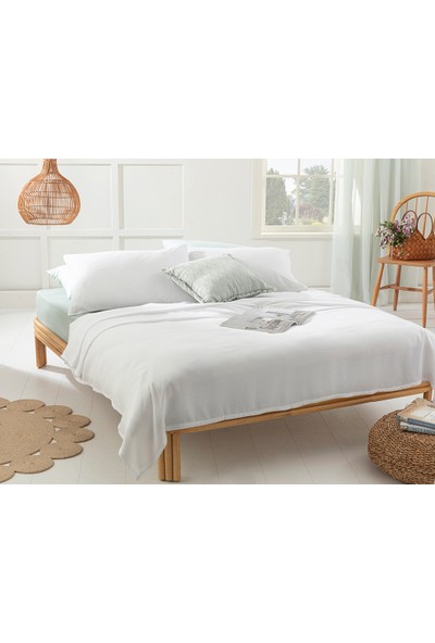 Cool Stripe Soft Touch Çift Kişilik Pike Seti 200X220 cm Beyaz Cool Stripe Soft Touch Çift Kişilik Pike Seti 200X220 cm Beyaz