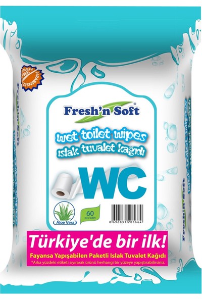 Fresh'n Soft Wc Islak Tuvalet Kağıdı 60'lı Fresh'n Soft Wc Islak Tuvalet Kağıdı 60'lı