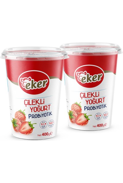 Eker Çilekli Probiyotik Yoğurt 400 gr x 2'li