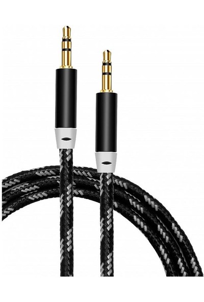 Concord C-815 Örgülü Aux Ses Kablosu Siyah