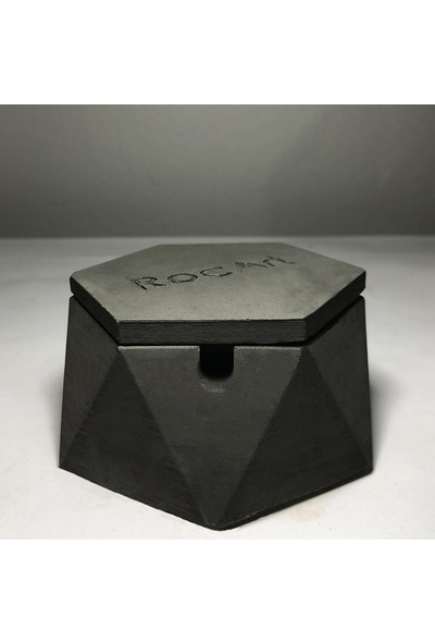 Rocart Home Beton Altıgen Kül Tablası (Antrasit) Rocart Home Beton Altıgen Kül Tablası (Antrasit)