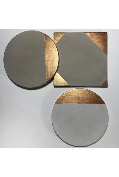 Rocart Home Beton Aes Bardak Altlığı (3'Lü Set)
