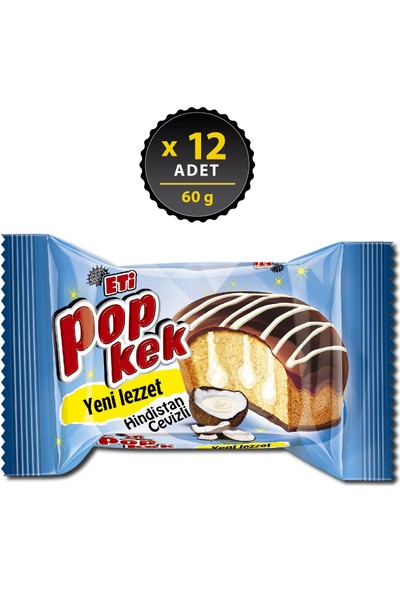 Eti Popkek Hindistan Cevizli 60 g x 12 Adet Eti Popkek Hindistan Cevizli 60 g x 12 Adet