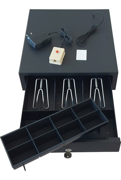 Saypos Metal Klipsli Düğmeli Yazar Kasa Para Çekmecesi + Buton + Adaptör 33 x 36 x 9.5 cm