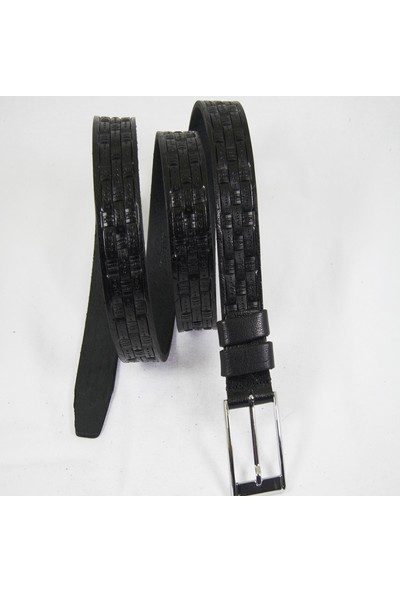 Ysk Derimine 3,5cm Tek Kat Kare Örgü Desenli Erkek Kemer Ysk Derimine 3,5cm Tek Kat Kare Örgü Desenli Erkek Kemer
