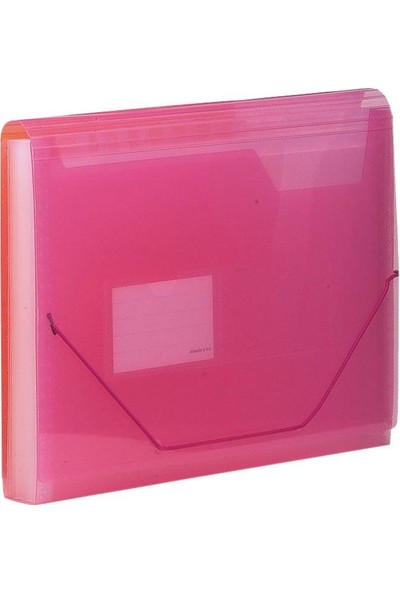 Kraf Evrak Dosyası Koruklu 13 Cep Lastikli Pembe F4302