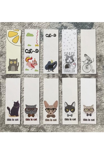 Paytak Moda Kedili Hayvanlı Desenli 10'lu Kitap Ayraç Seti PYTKAYR18 Paytak Moda Kedili Hayvanlı Desenli 10'lu Kitap Ayraç Seti PYTKAYR18