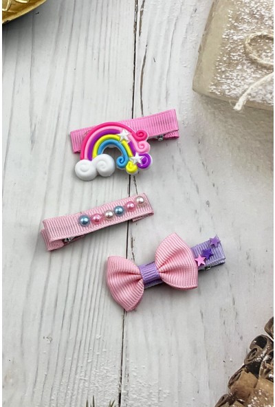 ÇLK Accessories 3'lü Gökkuşağı Çocuk Toka