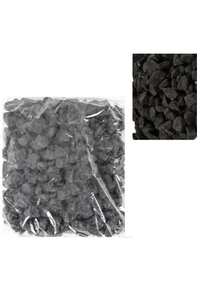 Joy And Toys 1 kg Dekoratif Siyah Renk Çakıl Taşı Boya Atmaz/tozsuz Teraryum