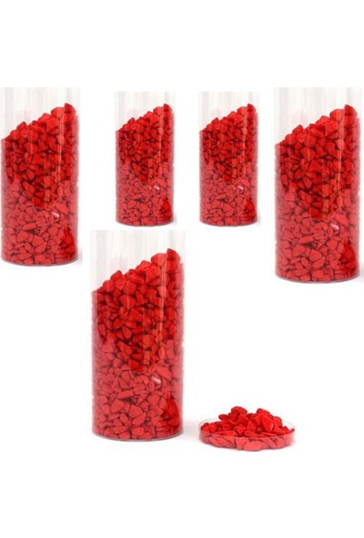Joy And Toys 5 kg Dekoratif Kırmızı Renk Çakıl Taşı Boya Atmaz/tozsuz Teraryum