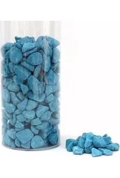 Joy And Toys 1 kg Dekoratif Mavi Renk Çakıl Taşı Boya Atmaz/tozsuz Teraryum