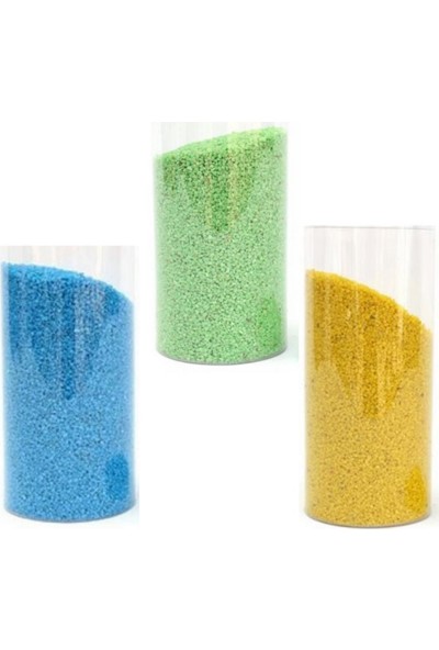 Joy And Toys Mys Mavi+Yeşil+Sarı Renkli Kum(3 Kg)1.kalite,tozsuz,renk Bırakmaz