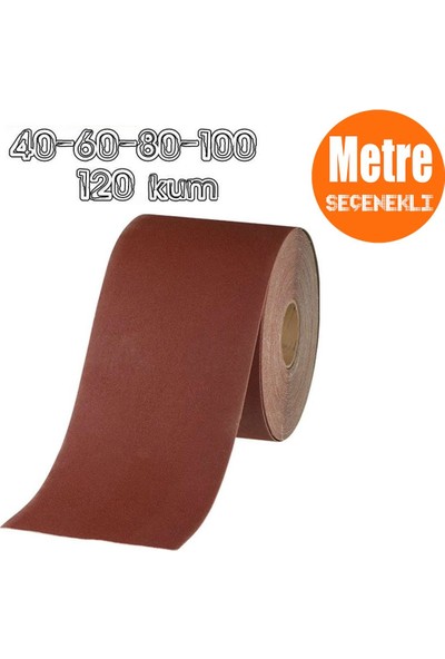 Badem10 Bant Rulo Zımpara Ahşap Metal Zımparası 40-60-80-100-120 Kum 150 Kum-0,5 Metre