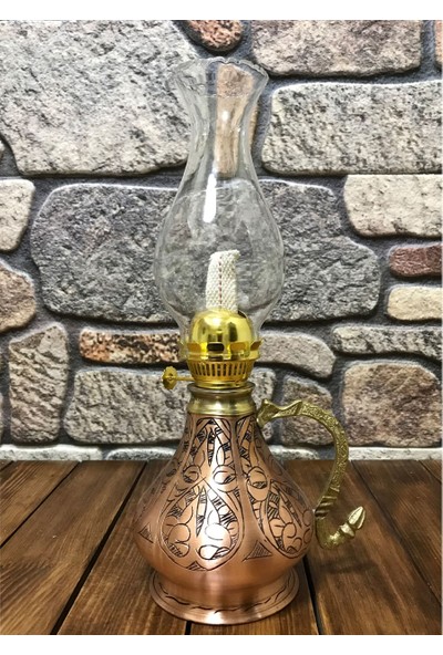 Efemir Işlemeli Bakır Gaz Lambası Büyük Boy Efemir Işlemeli Bakır Gaz Lambası Büyük Boy
