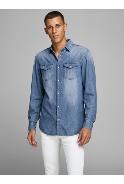 Jack & Jones Jack Jones Esherıdan Erkek Jean Gömlek 12138115