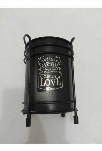 Diğdem Siyah Metal Kaşıklık