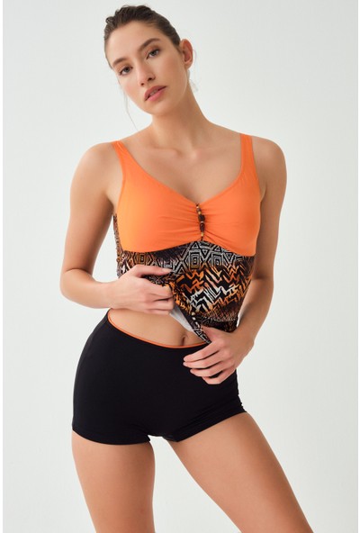 Dagi Turuncu Luplu Tankini Tankini