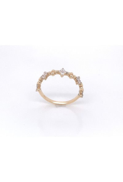 Nar Altın 14 Ayar Altın Çiçekli Yüzük