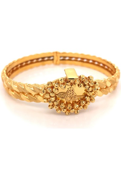 Nar Altın 14 Ayar Altın Tuğralı Fantazi Bilezik