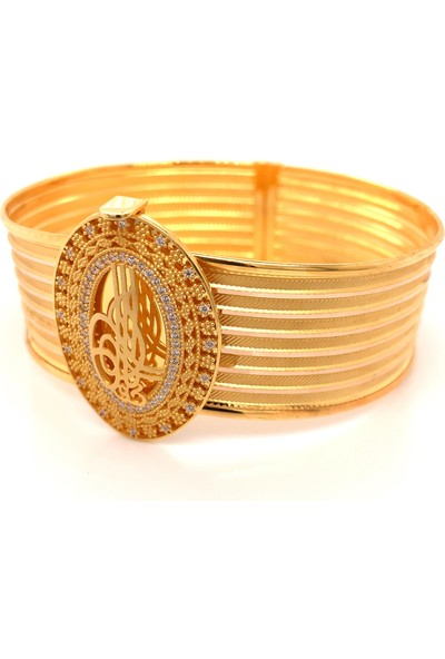 Nar Altın 14 Ayar Altın Tuğralı Fantazi Bilezik