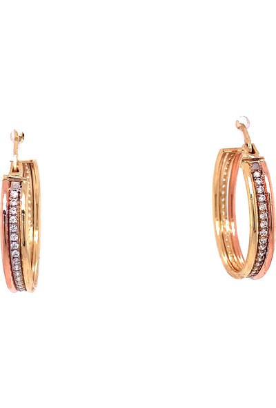 Nar Altın 14 Ayar Altın Halka Küpe