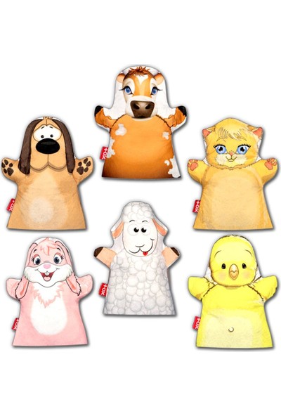 6 Parça Tox Köydeki Dostlarımız El Kukla Set , Eğitici Oyuncak