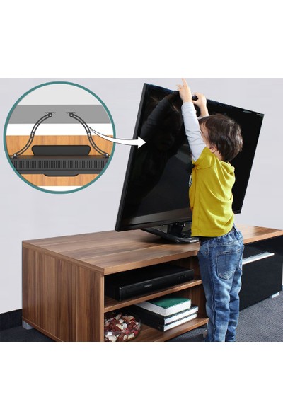 Tec Supports Ekran Sabitleme Aparatı 2 Yönlü Deprem Güvenliği ve Çocuk Emniyeti Özelliği Tec Supports Ekran Sabitleme Aparatı 2 Yönlü Deprem Güvenliği ve Çocuk Emniyeti Özelliği