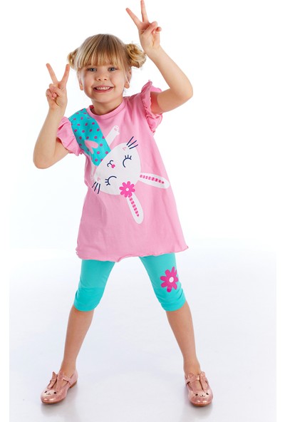 Denokids Sürpriz Tavşan Kız Tunik Takım