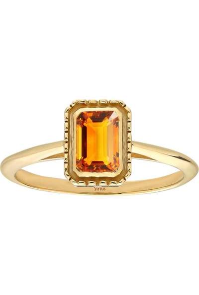 Sirius Oktagon Kesim Sitrin Tektaş Yüzük 0402R0004 Sirius Oktagon Kesim Sitrin Tektaş Yüzük 0402R0004