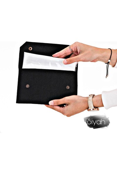 Plm Çok Amaçlı Keçe Medikal Maske,makyaj Çantası Siyah Plm Çok Amaçlı Keçe Medikal Maske,makyaj Çantası Siyah