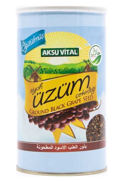 Aksu Vital Siyah Üzüm Çekirdeği Tozu Öğütülmüş 200 gr