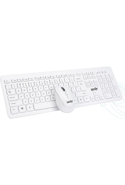 Izoly KM-6221 Beyaz Kablosuz 2.4 Ghz Q Klavye & Mouse Set Izoly KM-6221 Beyaz Kablosuz 2.4 Ghz Q Klavye & Mouse Set