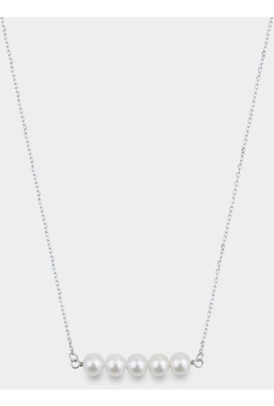 LULU Ilıma Zincir Gümüş İncili Kolye