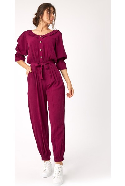 Enora Moda Fırfırlı Bürümcek Tulum