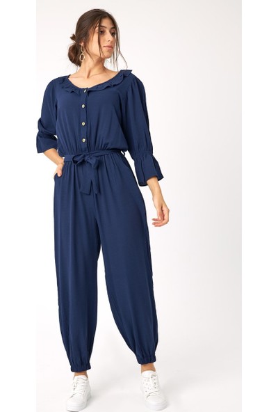 Enoramoda Enora Moda Fırfırlı Bürümcek Tulum